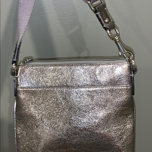 Coach | Bags | Coach Silver Metallic Crossbody | Poshmark